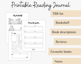 Printable Reading Journal Cover - Etsy