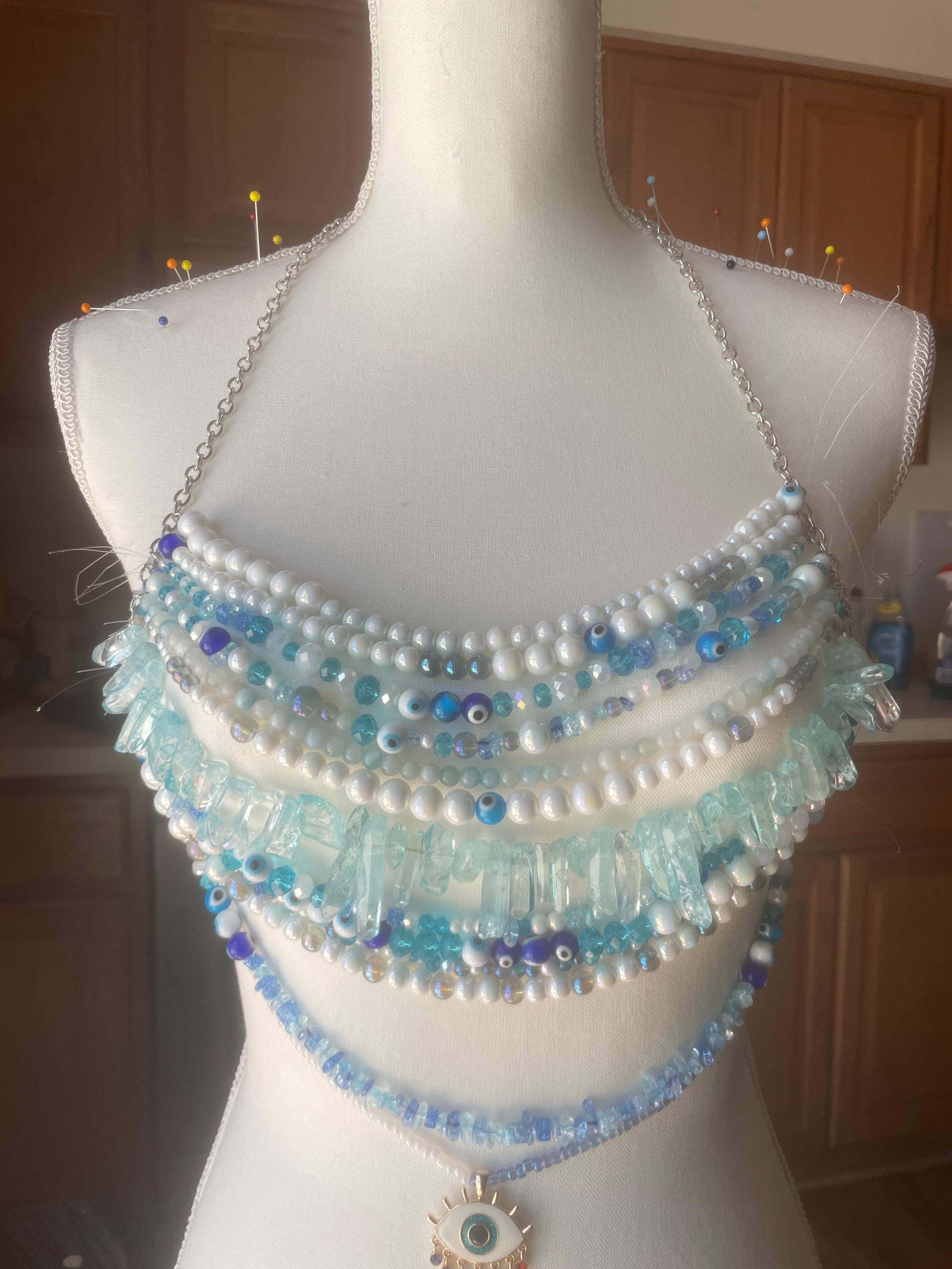 Beaded Evil Eye Top 1 of 1 | Crystal Beaded Bra - Etsy