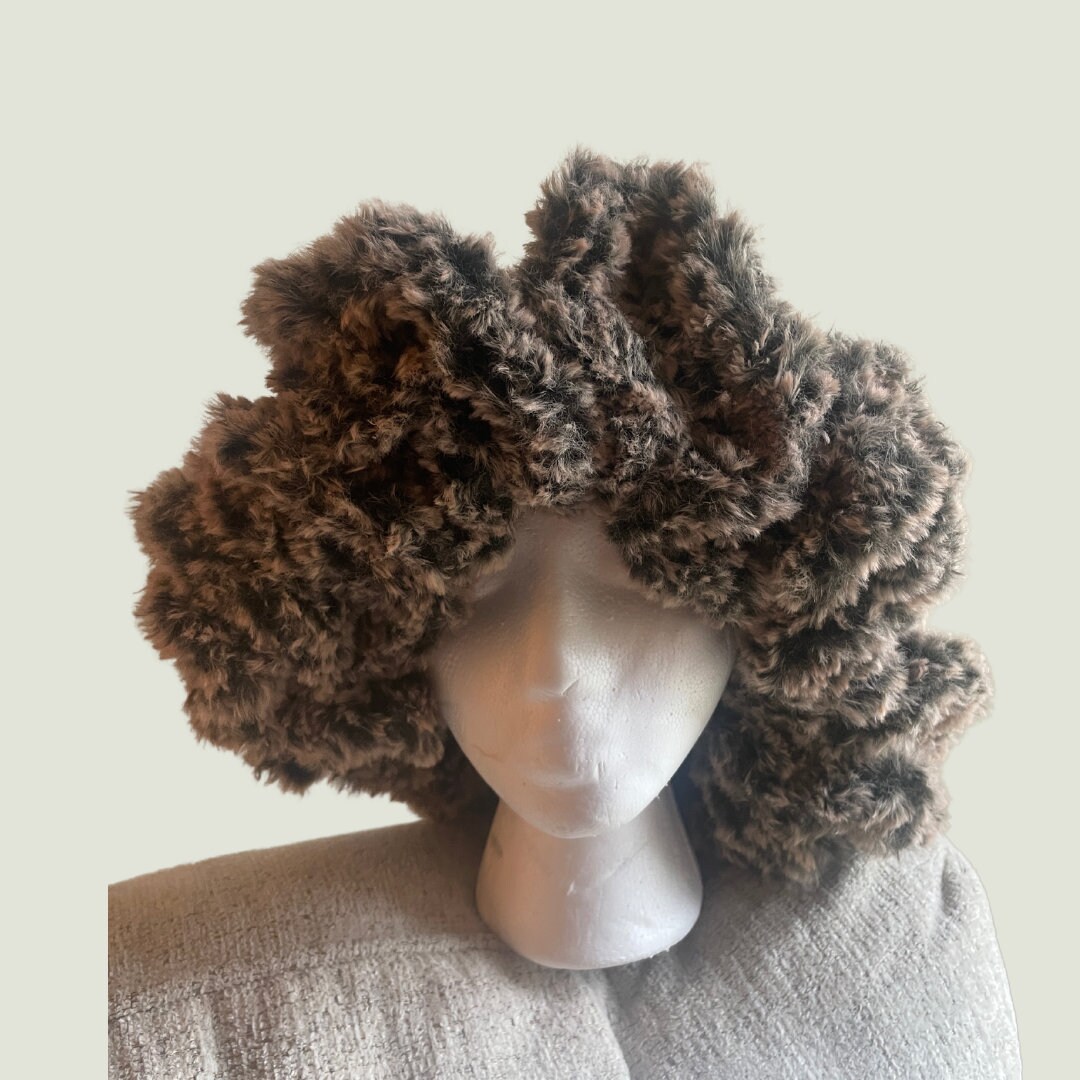 Mink - Fur Ruffle Crochet Hat Pattern | - Etsy