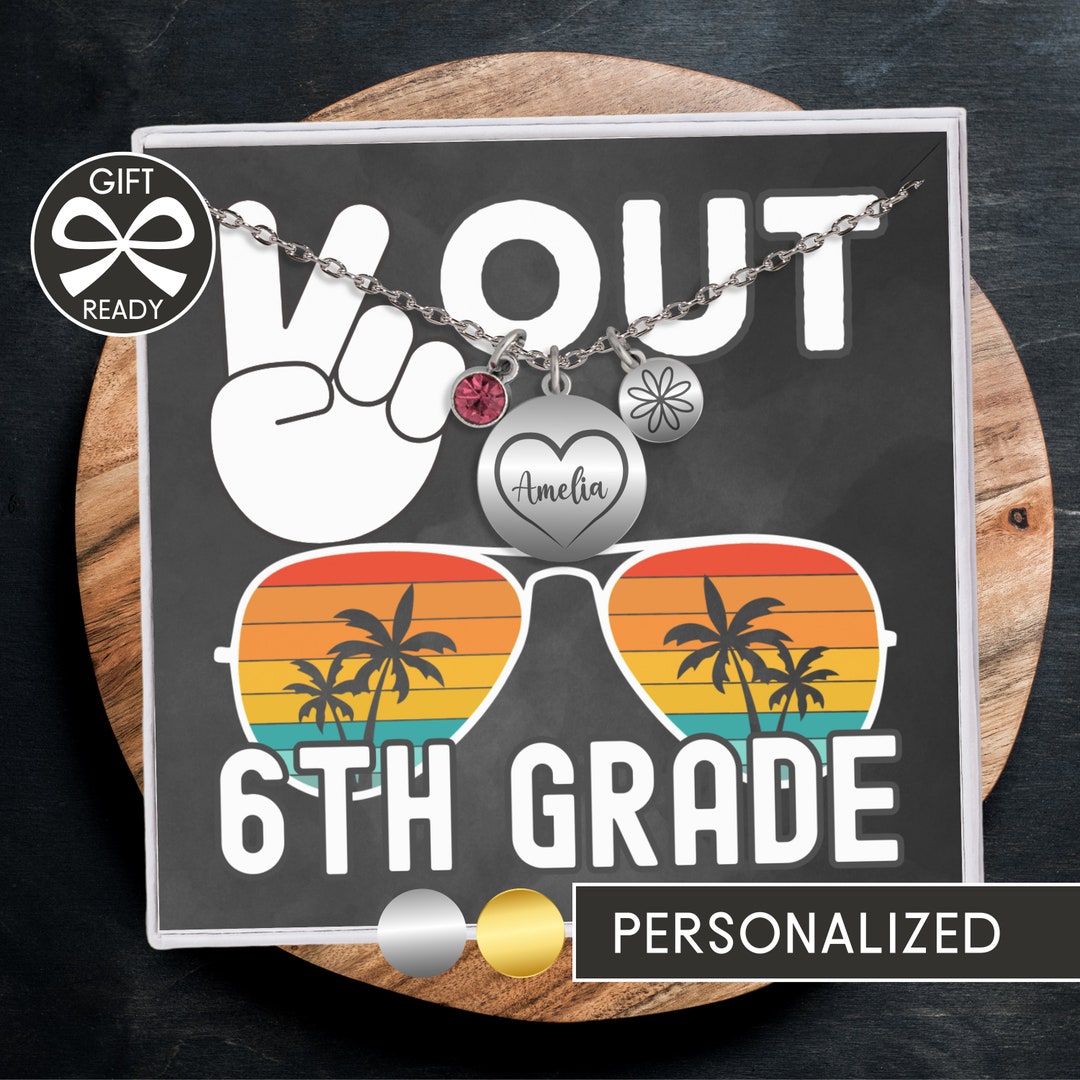 Personalized 6th Grade Graduation Necklace Custom Sixth Grade Gift 6th ...