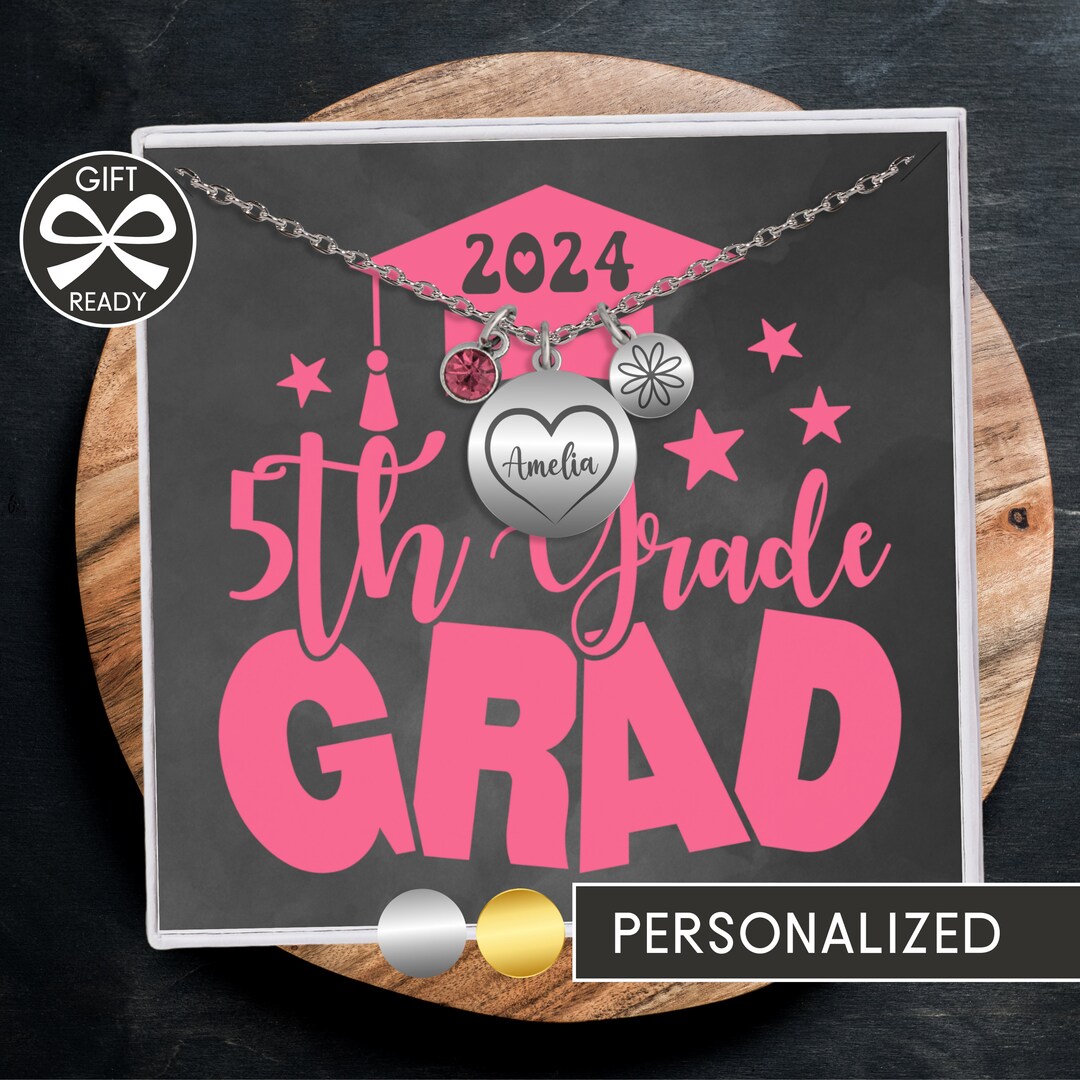 Personalized 5th Grade Graduation Necklace Custom Fifth Grade Gift 5th ...