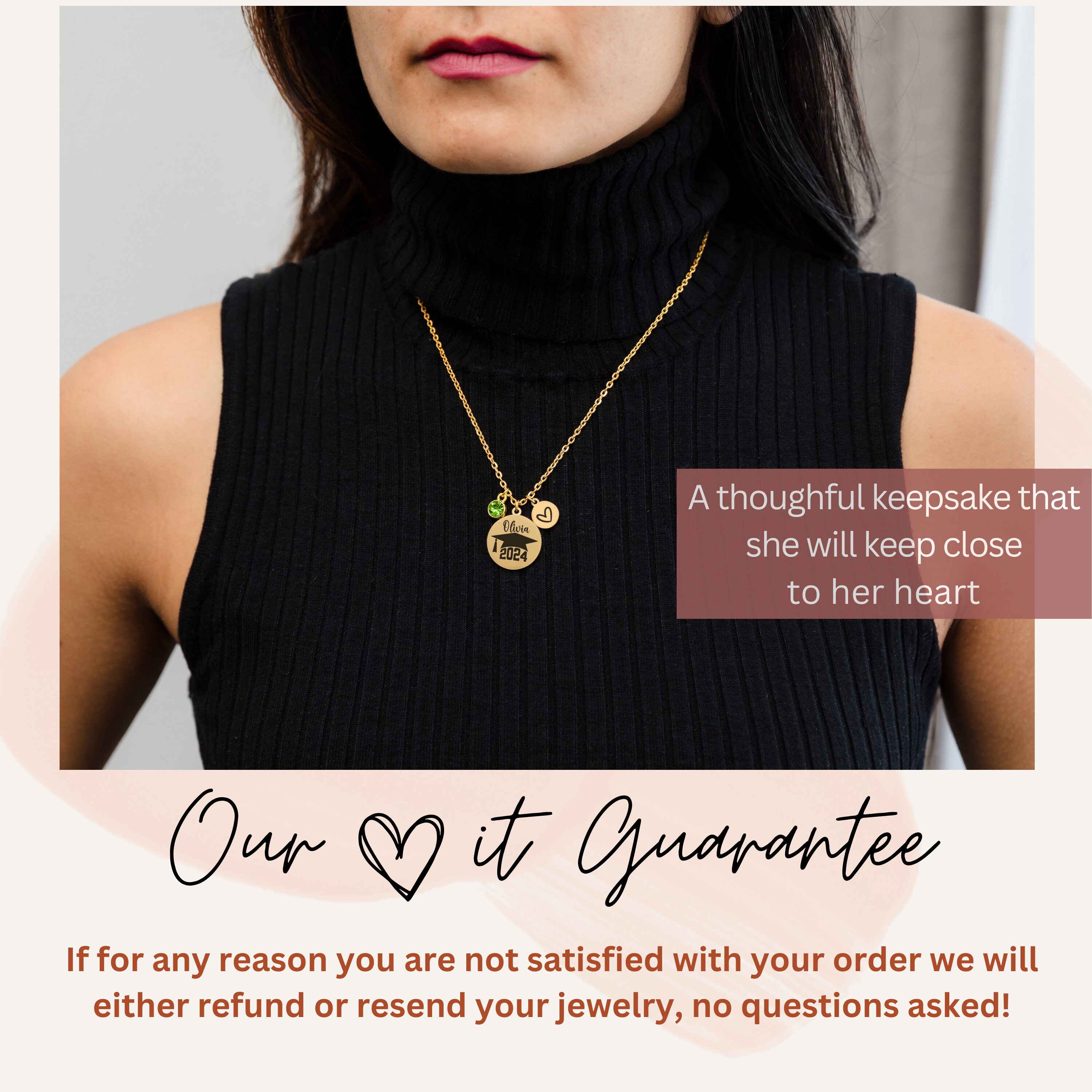 Personalized Senior Graduation 2024 Necklace, Custom Graduation Gift ...