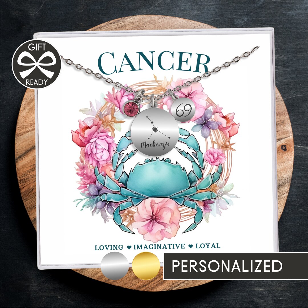 Personalized Name Constellation Necklace Custom Cancer Astrology Cancer ...
