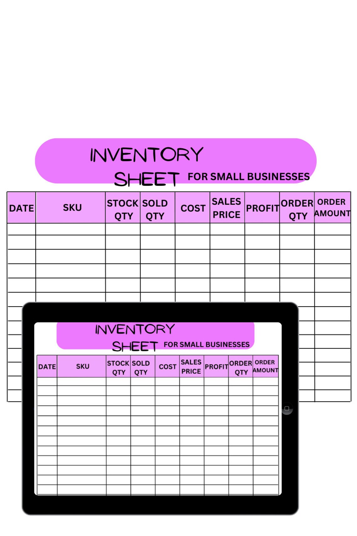 Editable Inventory Management Form Inventory Tracker PDF - Etsy