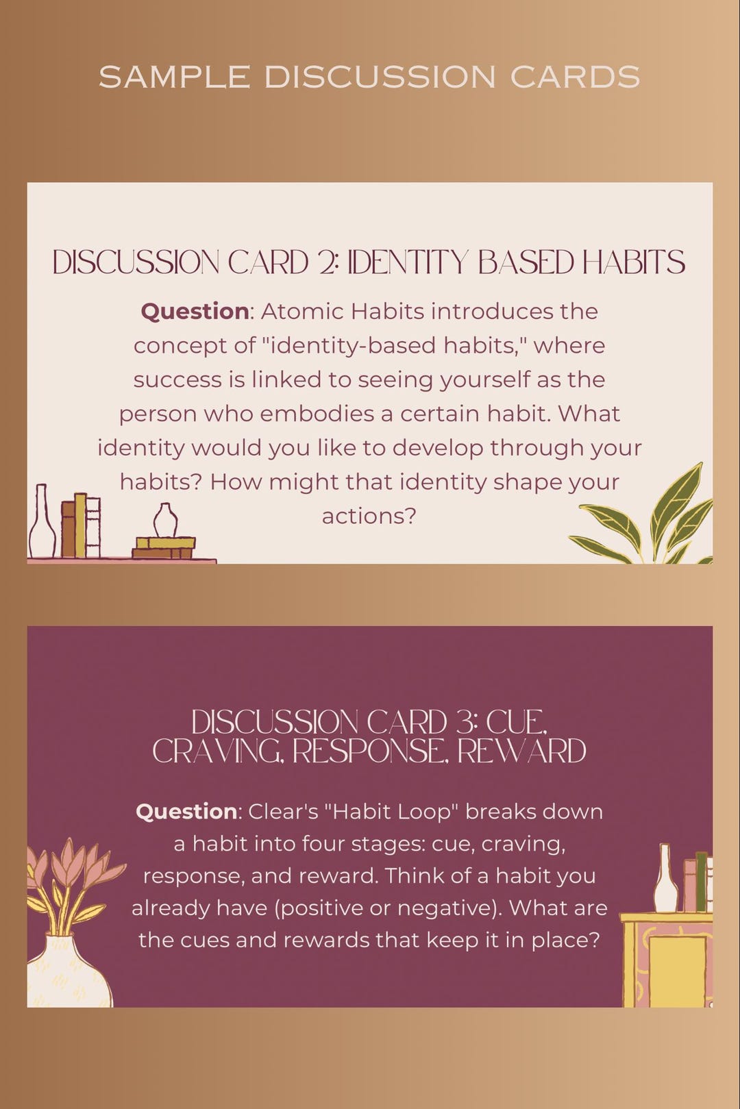 Book Club Discussion Cards - Etsy