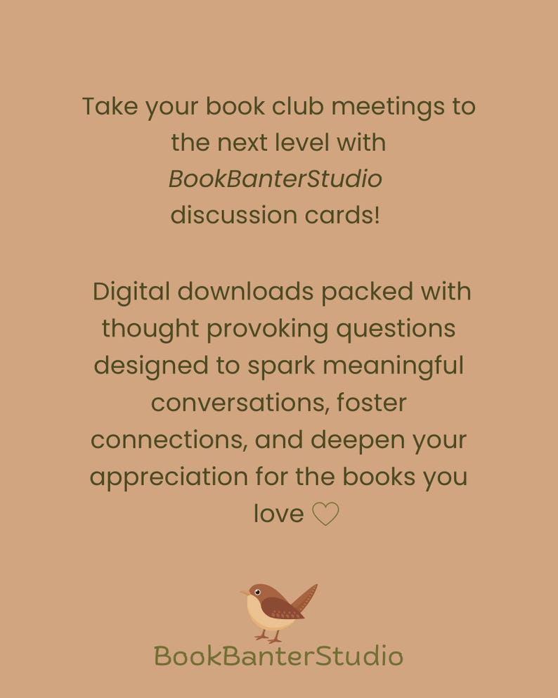 Book Club Discussion Cards - Etsy