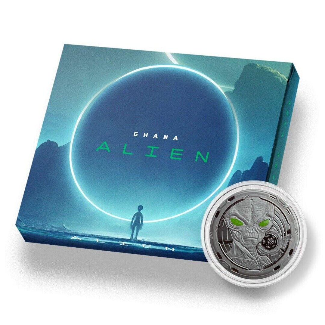 2022 Ghana Alien Rhodium Proof Coin 1 Oz Silver Coin - Etsy