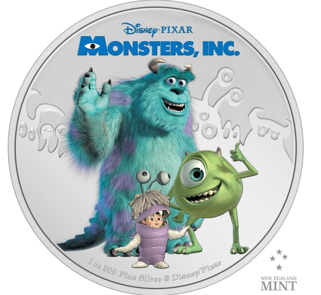 2021 Monsters Inc 1 Oz .999 Silver Coin 20th Anniversary Disney Pixar ...