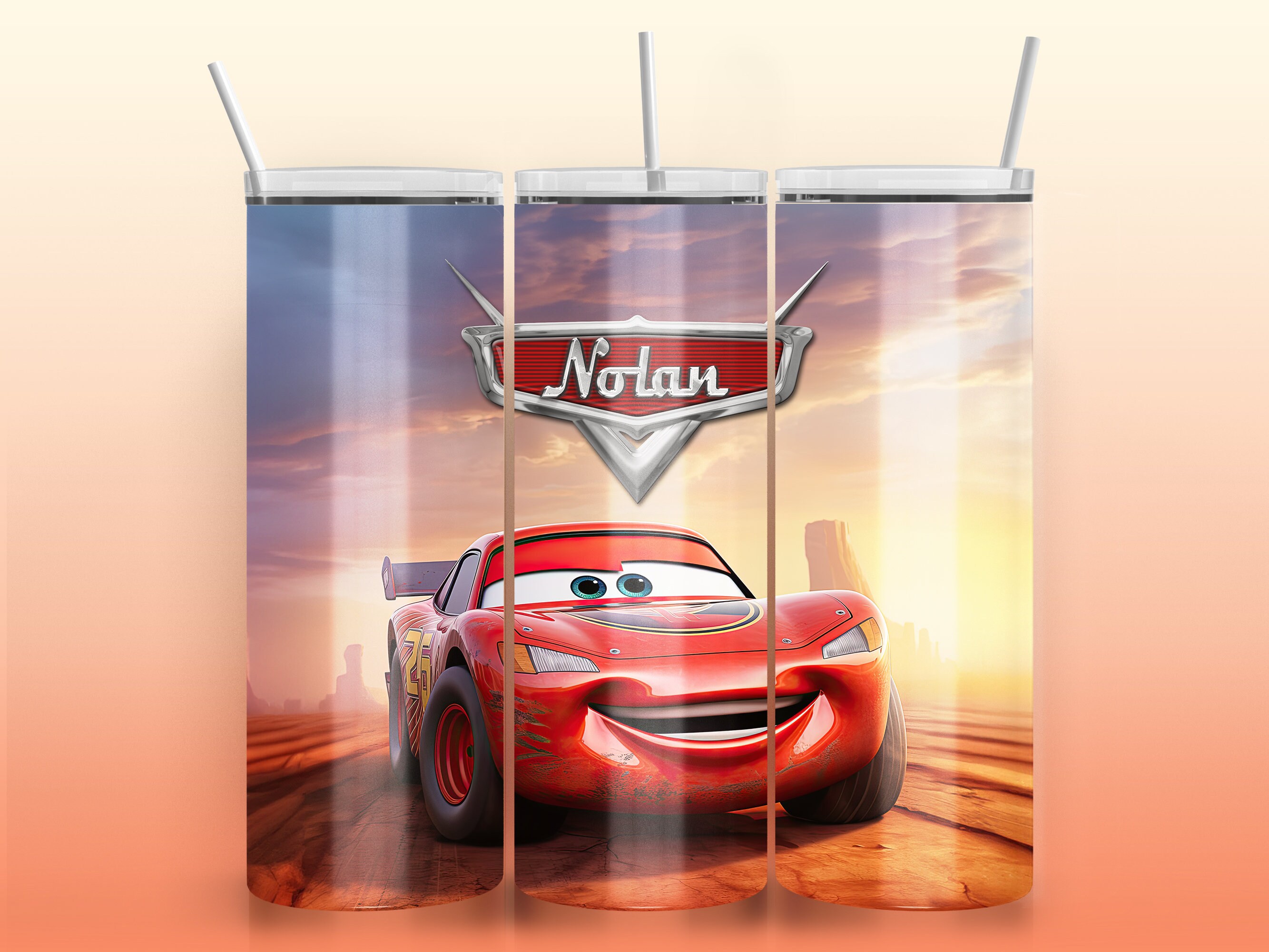 Personalized Cars Mcqueen 20oz Skinny Tumbler Sublimation Customizable ...