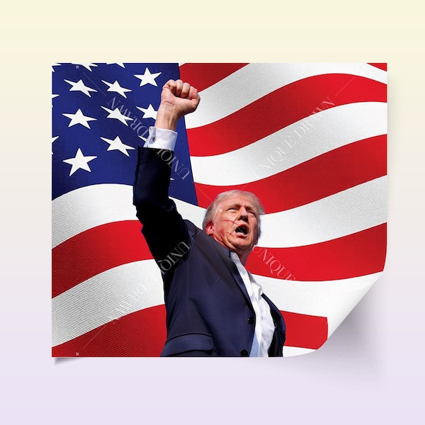Trump Photo With Flag - Etsy