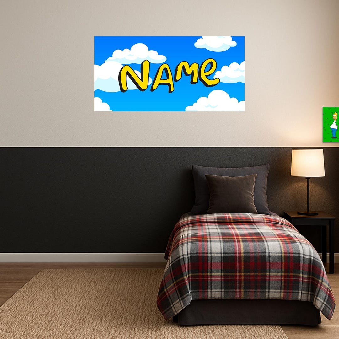 Personalized Simpsons Name Wall Graphic, Custom Cartoon Intro Style ...