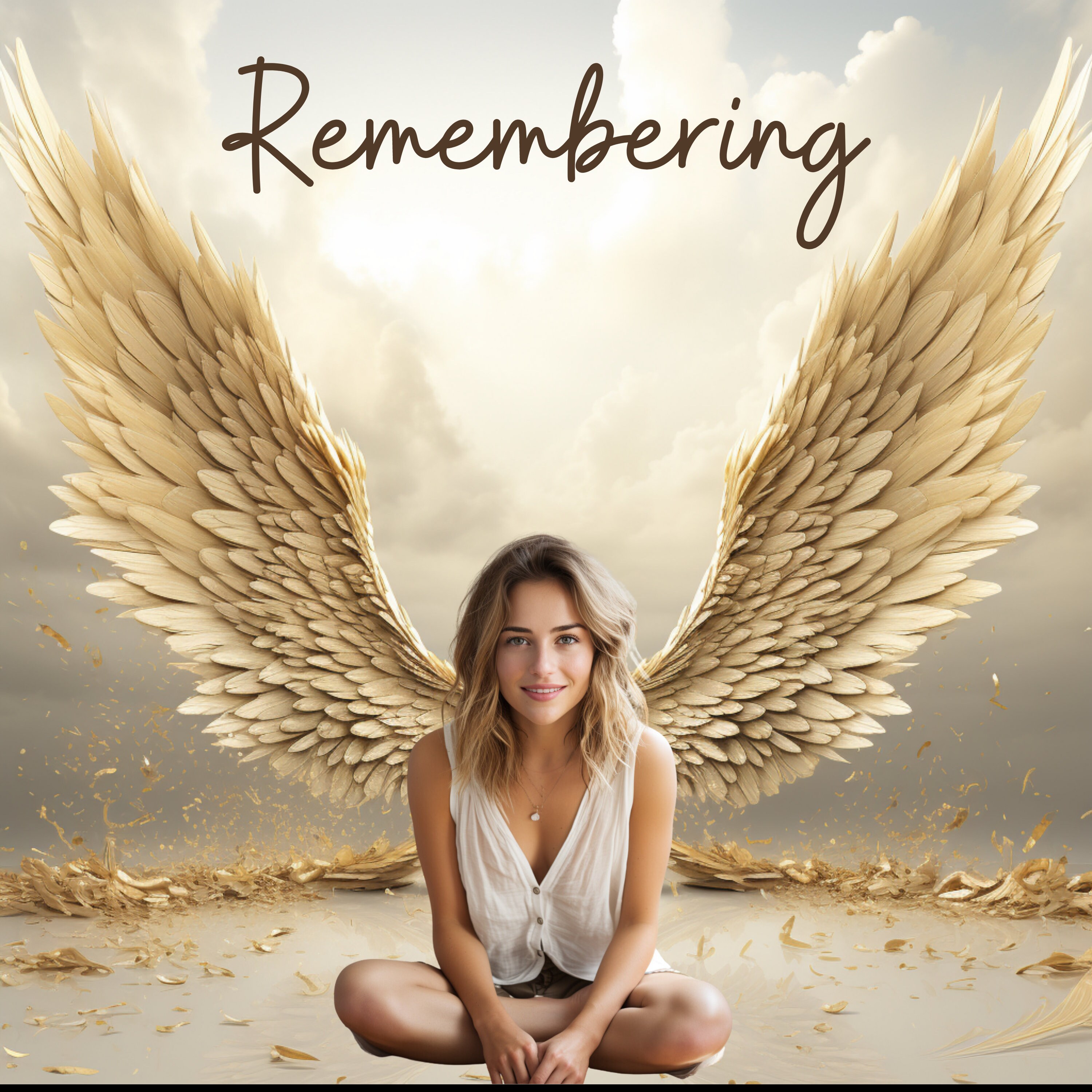 Gold Angels Wings Memorial Background Heaven Backdrop Memorial Template ...