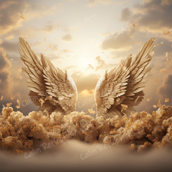 Memorial Background With Gold Wings - Etsy