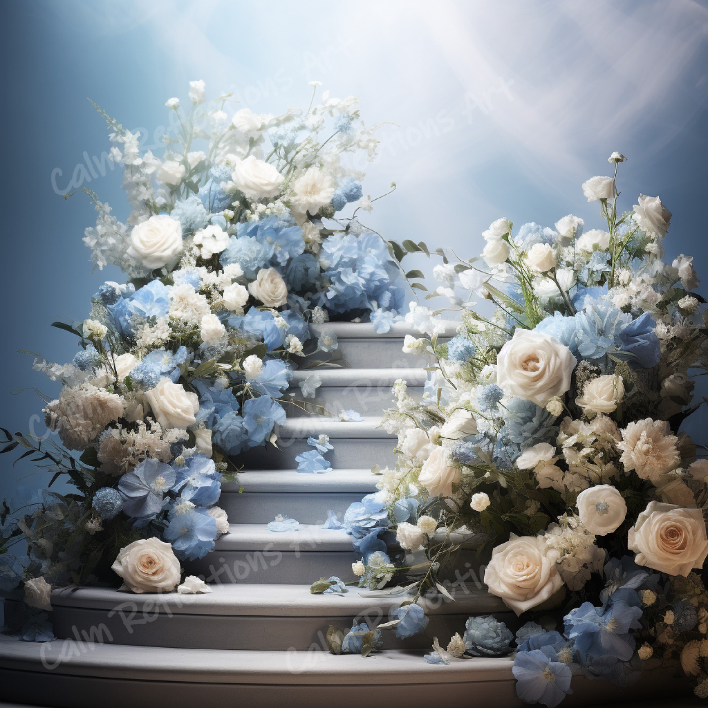 Steps To Heaven With White Flowers Stairs To Heaven Etsy Norway