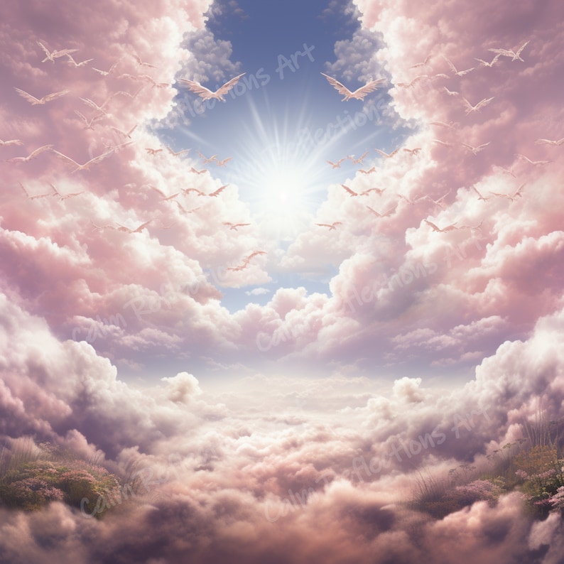 Pink Heavens View Pink Clouds Memorial Background Heaven Backdrop ...