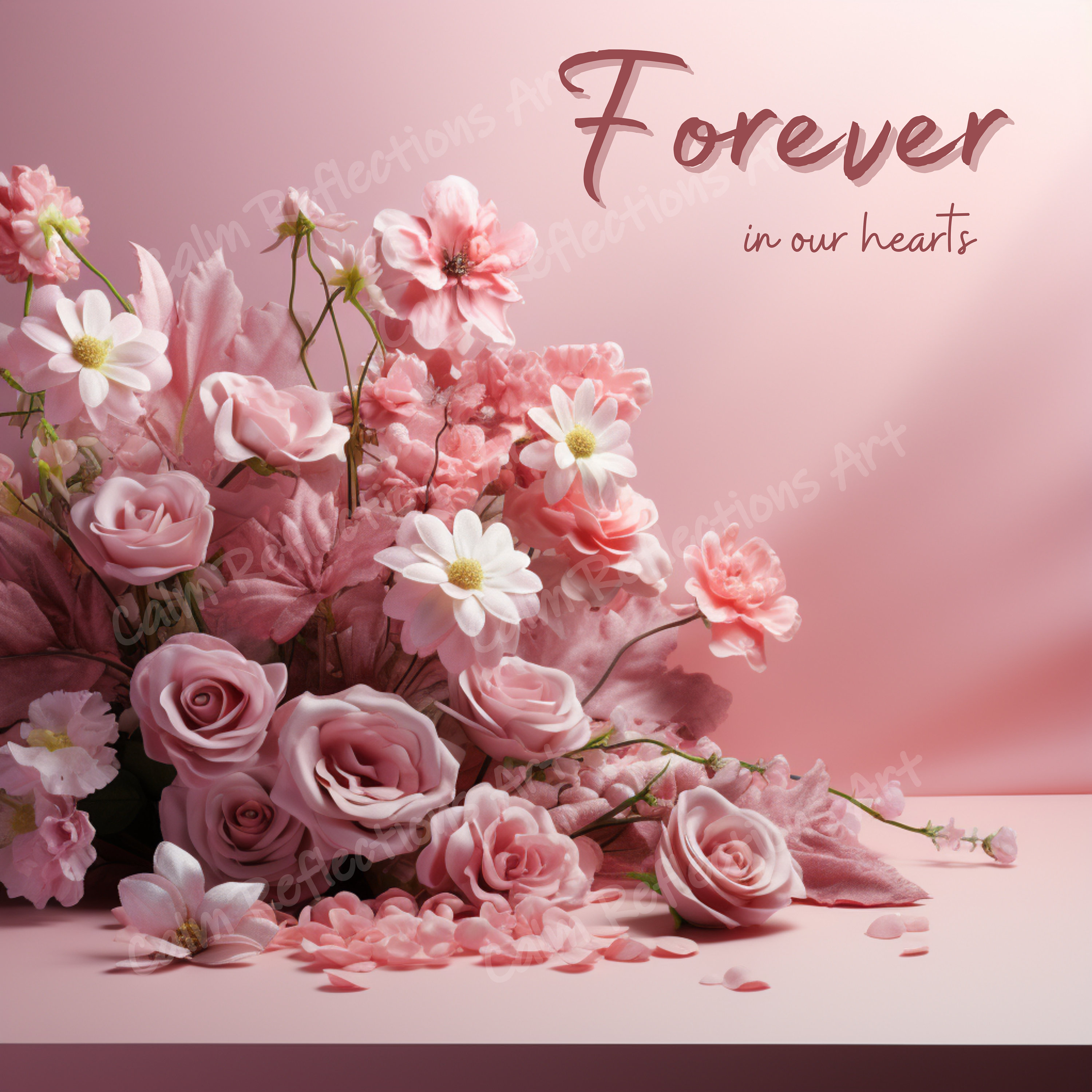 Pink Floral Frame Pink Flower Memorial Background Heaven Backdrop ...