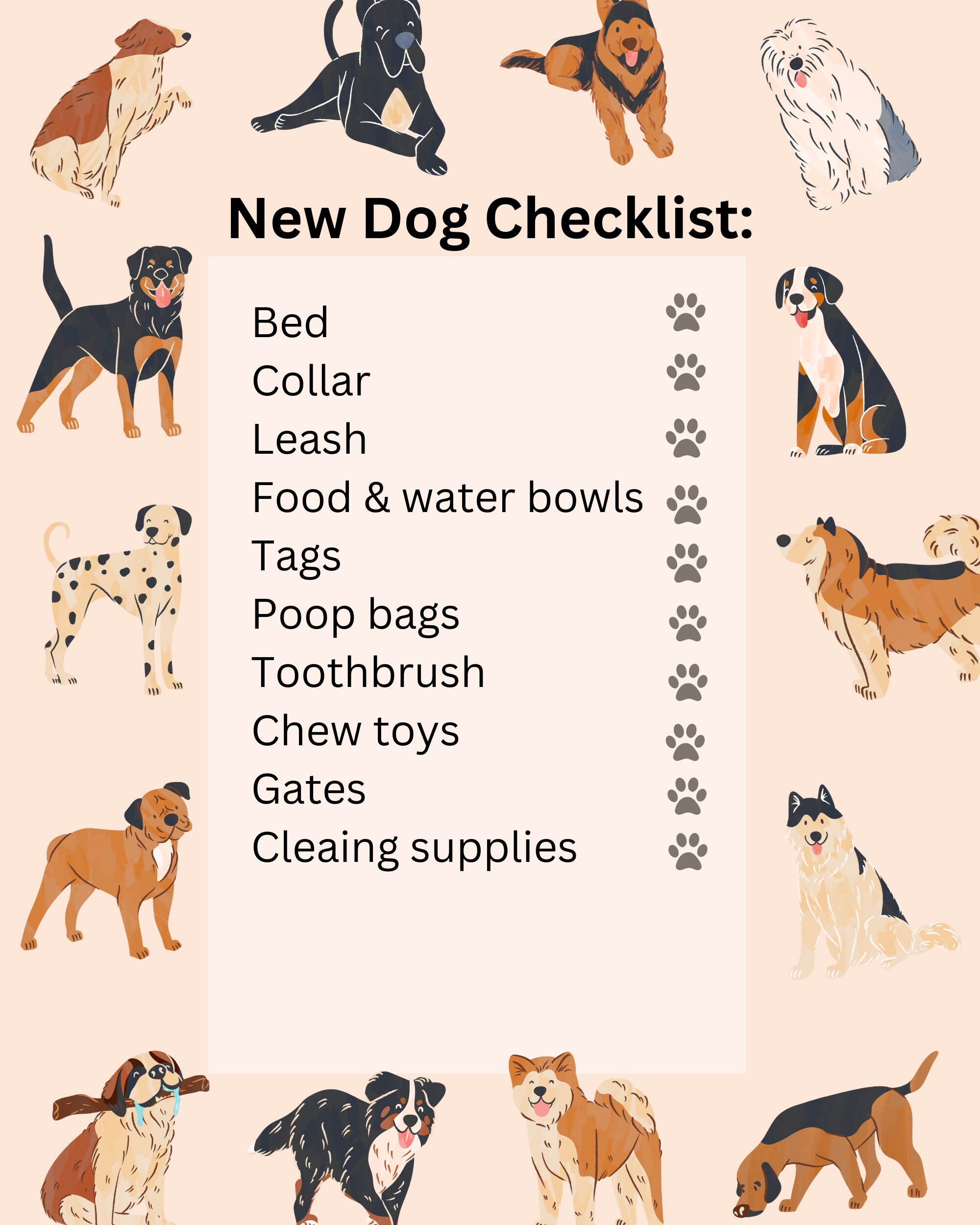 New Pet Checklist - Etsy