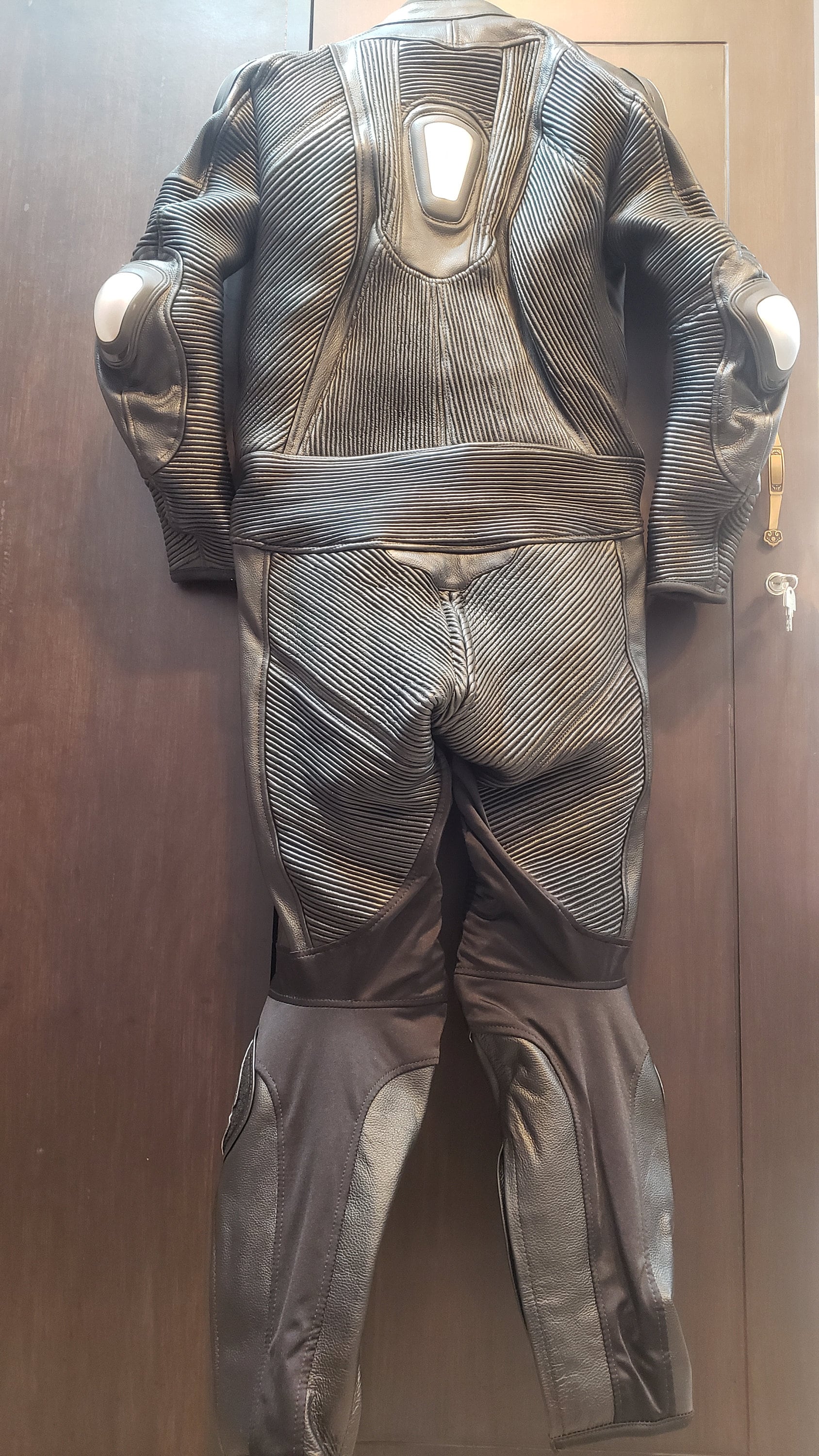 New Black Leather Racing Style 1 & 2motorbike Motorcycle Custom Leather ...