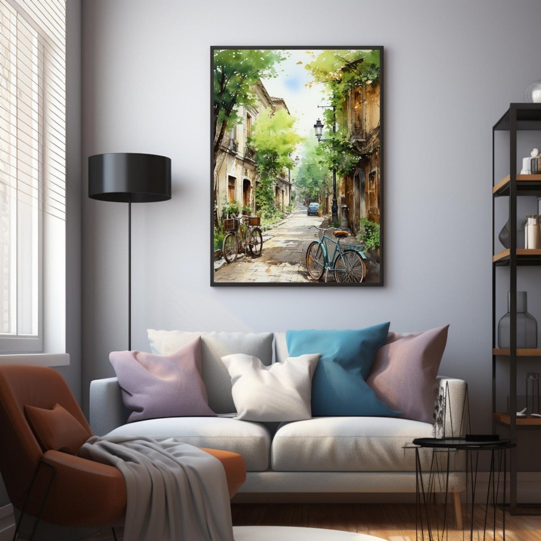 Bicycle Wall Art Prints Vintage Bicycles Old Street Scenes - Etsy