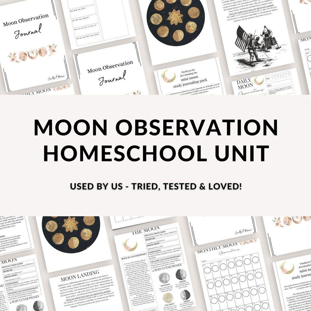 Moon Observation Homeschool Unit, Educational Activities, Space Study ...