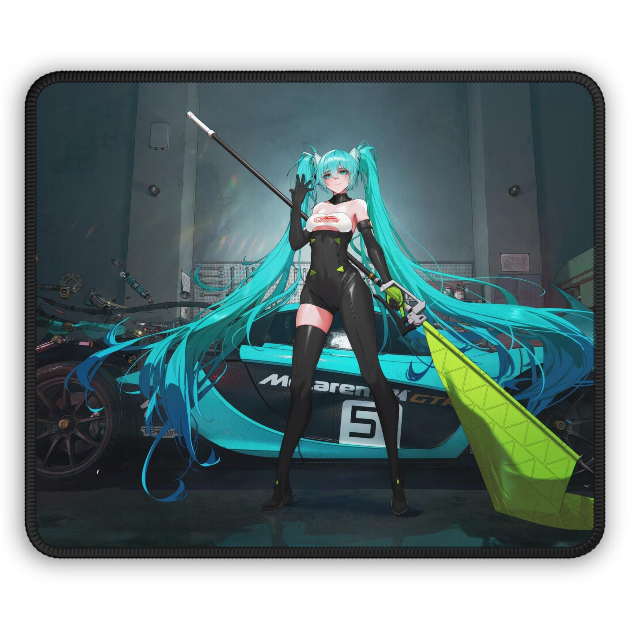 Racing Gaming Mouse Pad - Hatsune Miku & Mclaren GTR Design, Anime ...