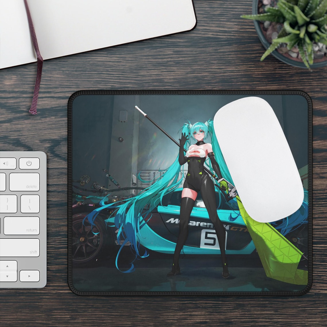 Racing Gaming Mouse Pad - Hatsune Miku & Mclaren GTR Design, Anime ...
