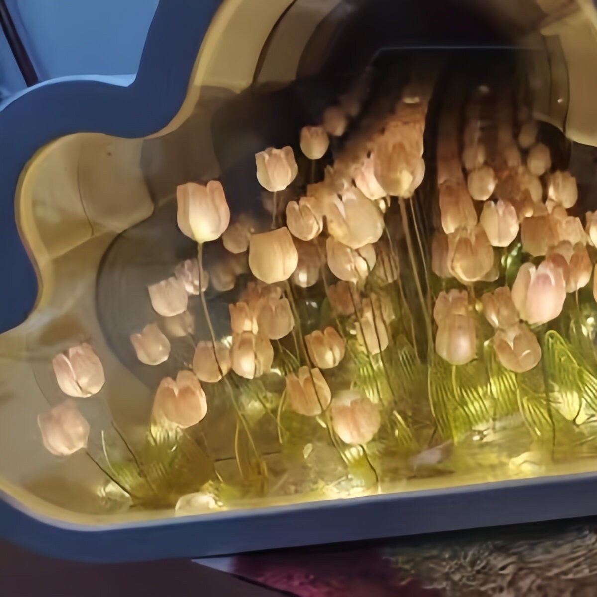 Rainbow Tulip Flower Sea Cloud Mirror, Custom Name Lamp, Decorative ...