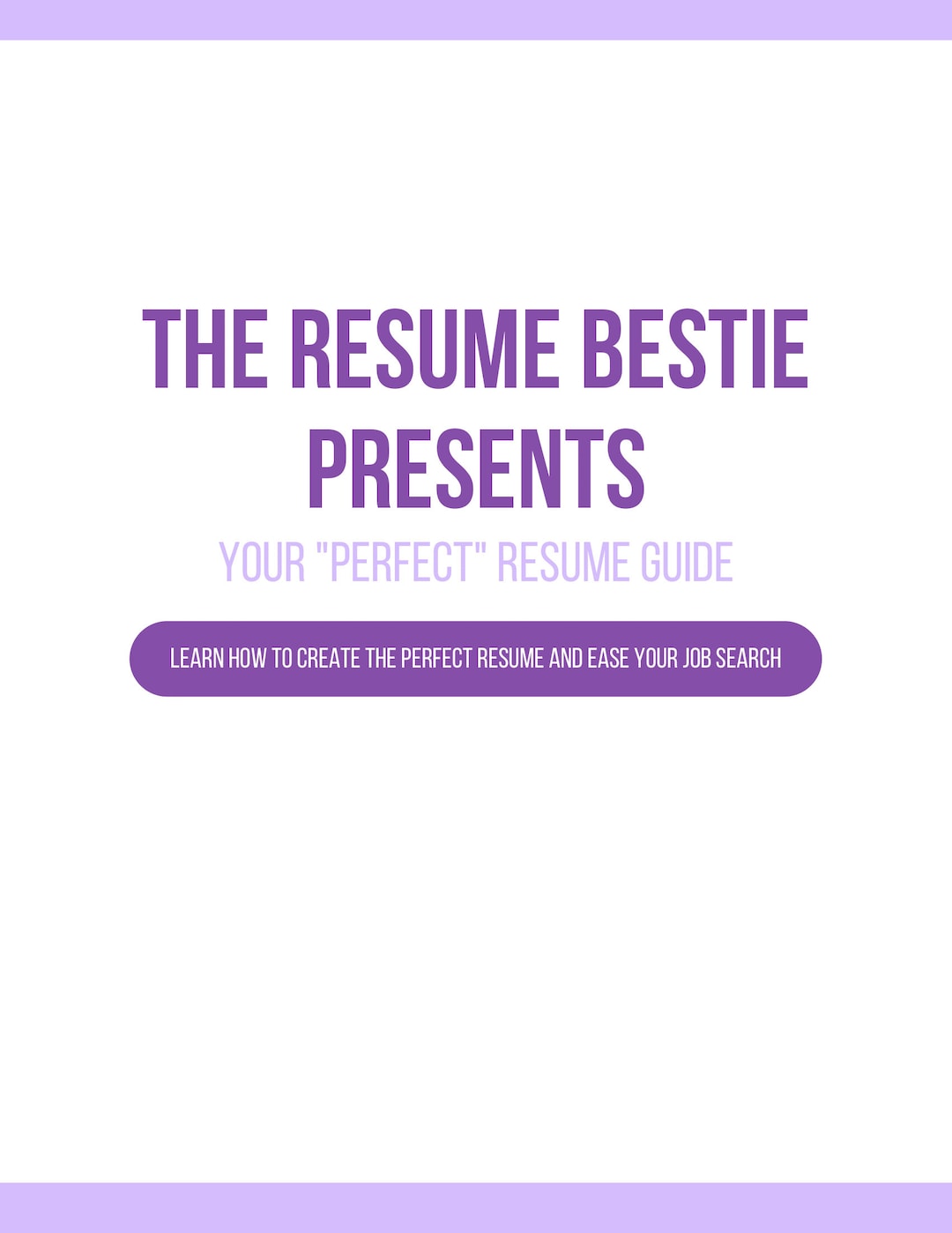 The "perfect" Resume Guide - Etsy