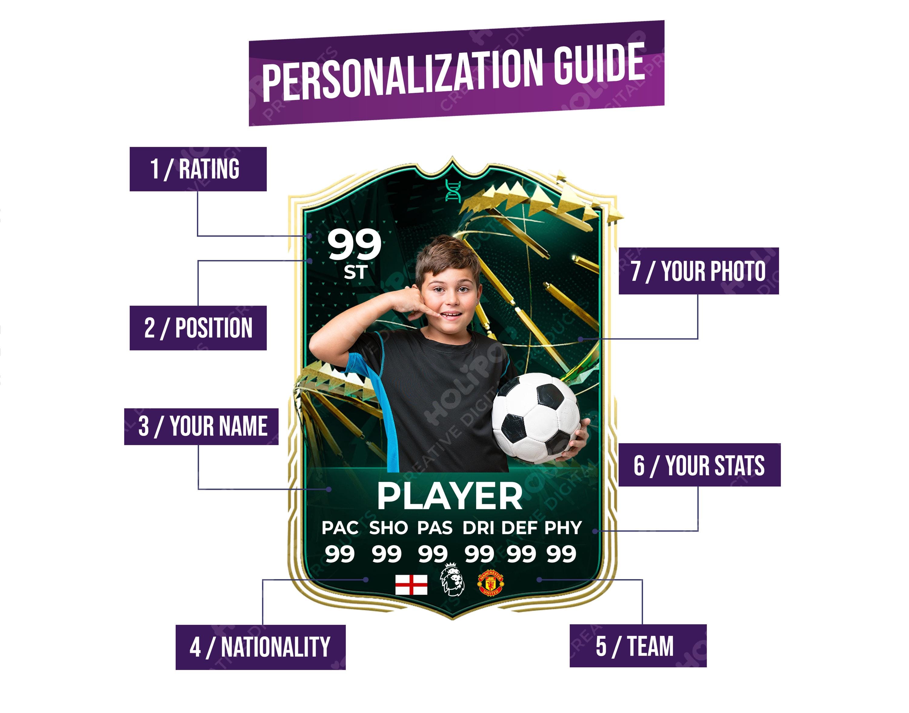 Personalized 2025 Evolution Football Card, Custom Digital Soccer Card ...