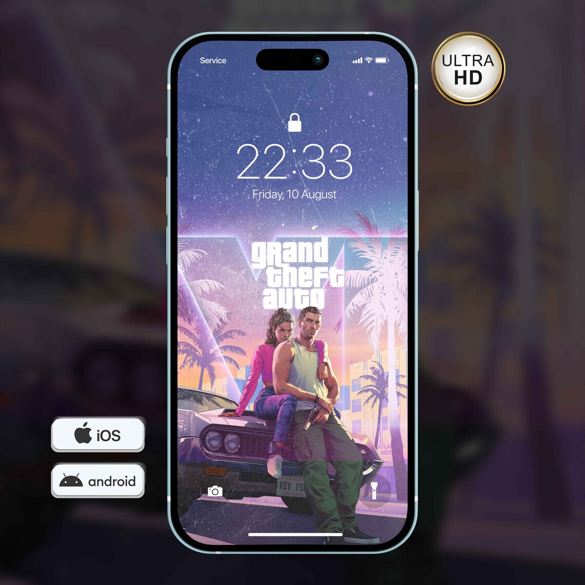4K Mobile GTA 6 Wallpaper for iPhone and Android Phones - Etsy
