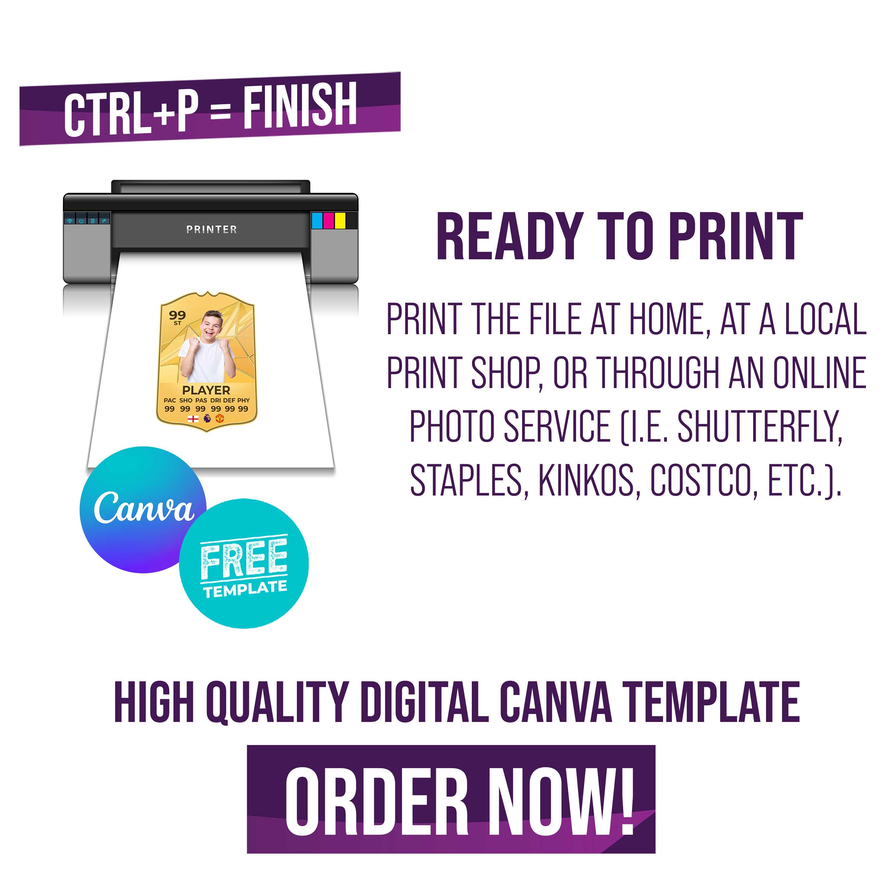 Customizable Canva 2025 Football Card Template – Personalized Gold ...