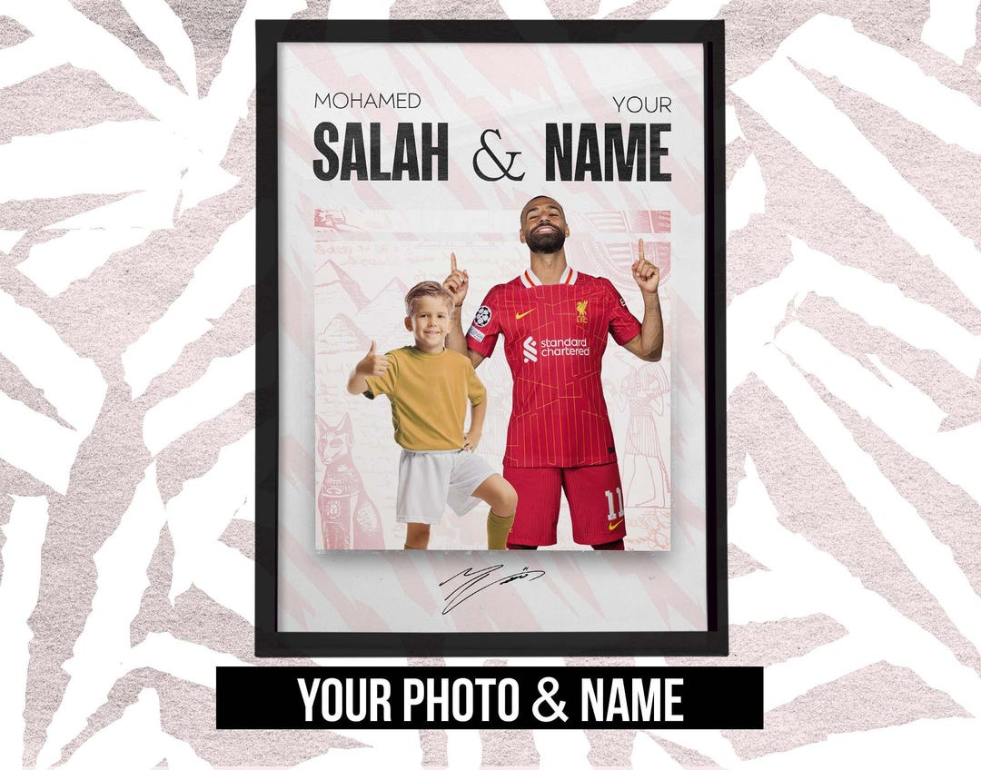 Personalized Mohamed Salah Poster - Custom Liverpool Football Digital ...