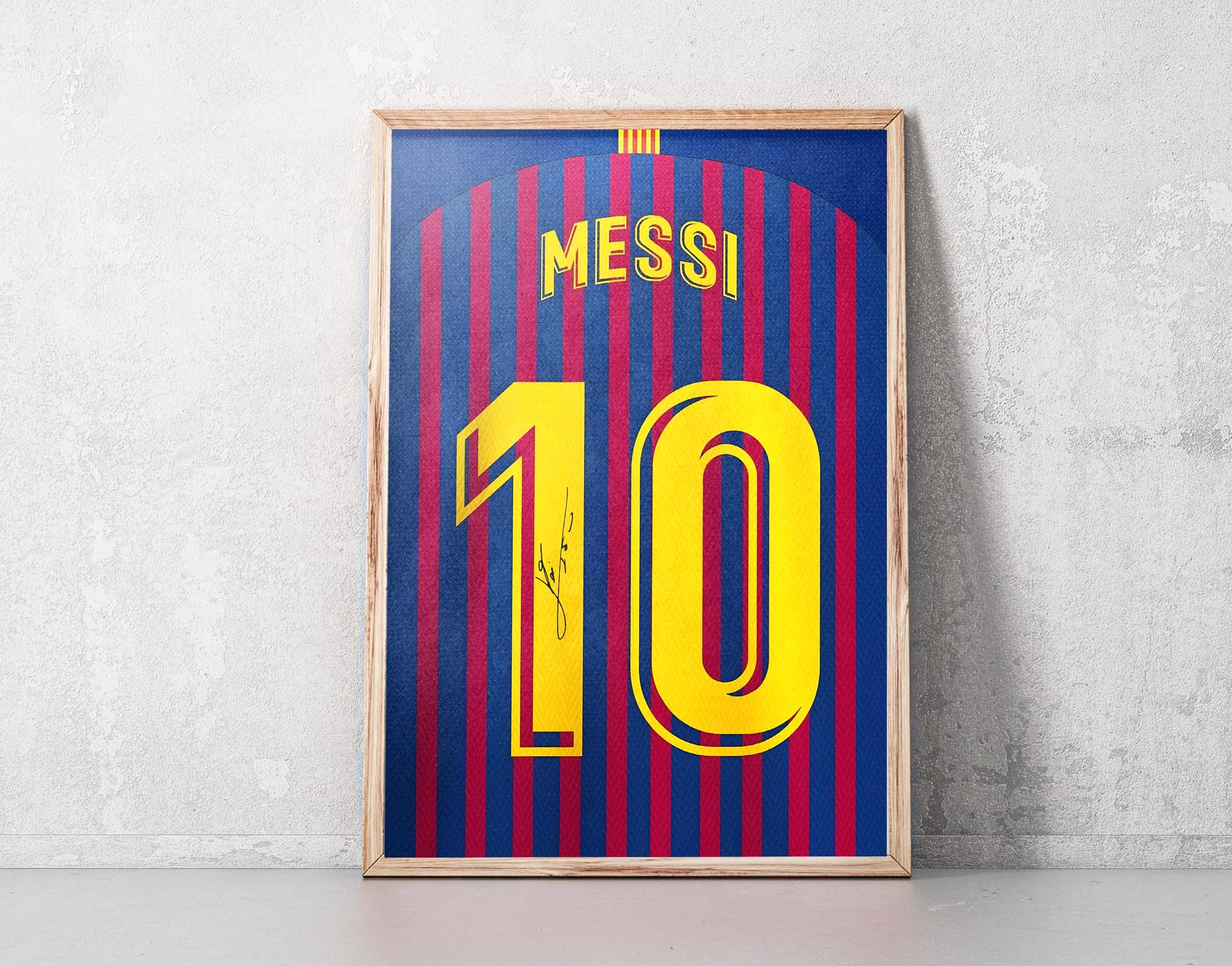 Lionel Messi Barcelona Poster, Iconic Number 10 Jersey Wall Art, Barça ...