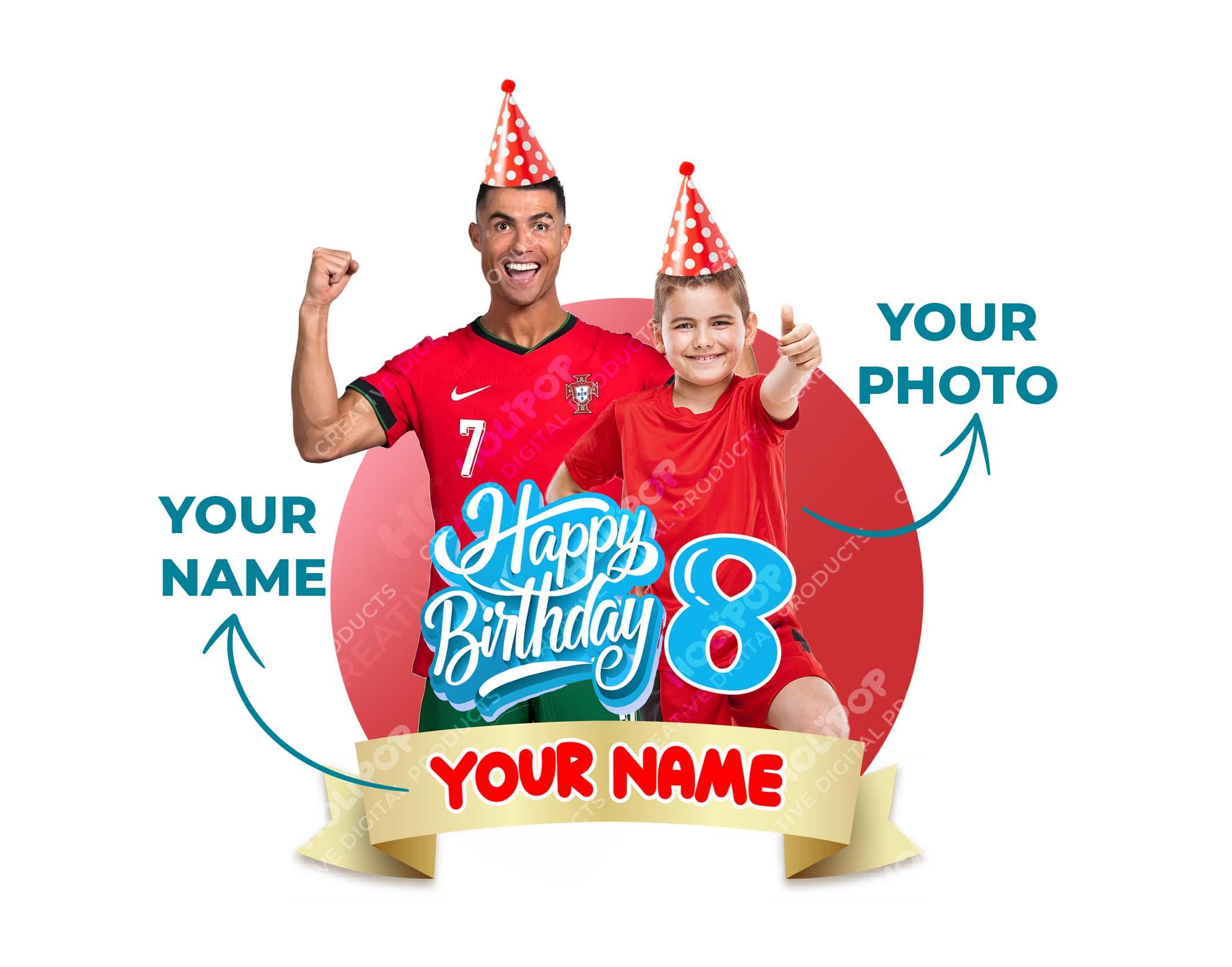 Personalized Ronaldo Cake Topper, Custom CR7 Birthday Party Decoration ...