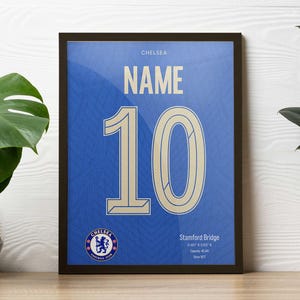 Chelsea Jersey Frame Ready Print | Personalized Chelsea Shirt Print ...
