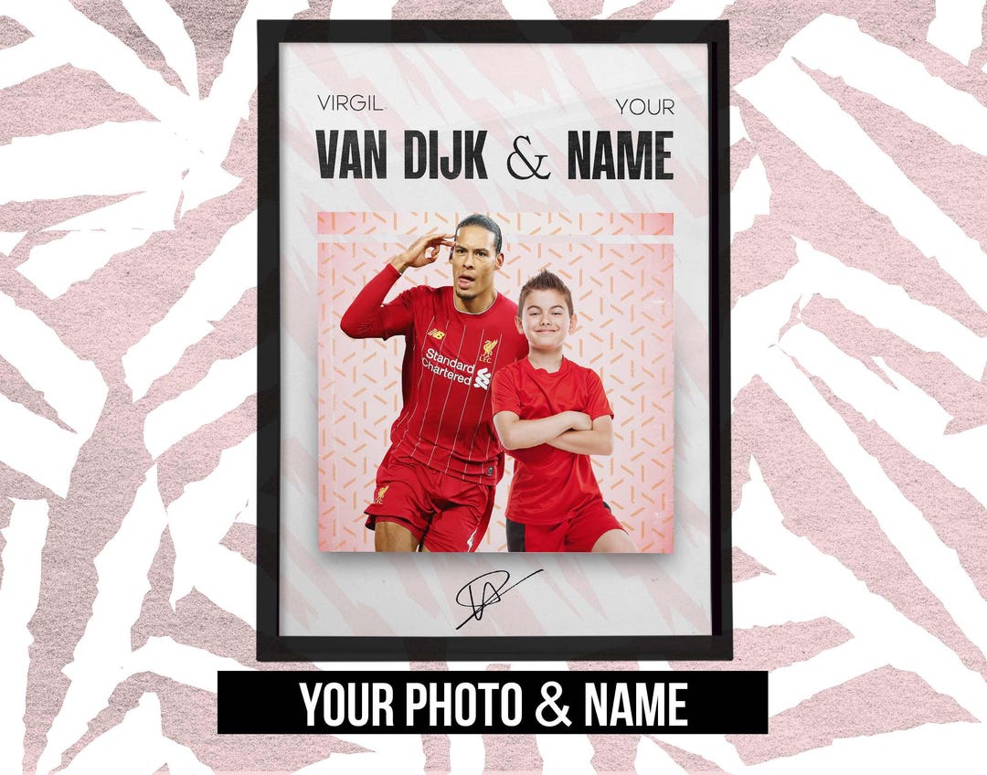 Personalized Virgil Van Dijk Poster - Custom Liverpool Football Digital ...