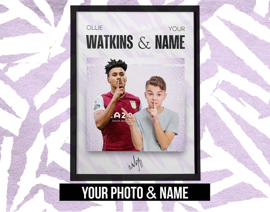 Personalized Ollie Watkins Poster - Custom Aston Villa Football Digital ...