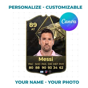 EAFC 24 Messi TOTW FUT Card Fifa 2024 Ultimate Team, Customizable Canva ...