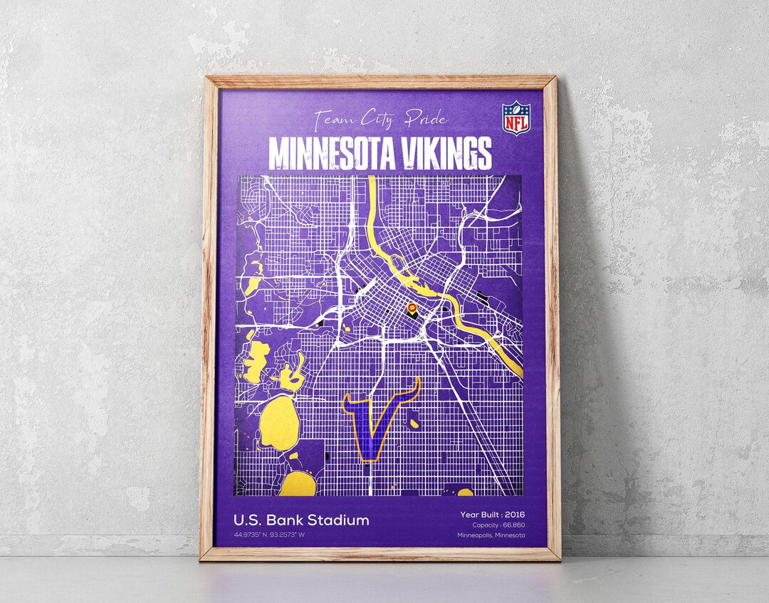 Minnesota Vikings U.S. Bank Stadium Map Art (digital Download) - Etsy