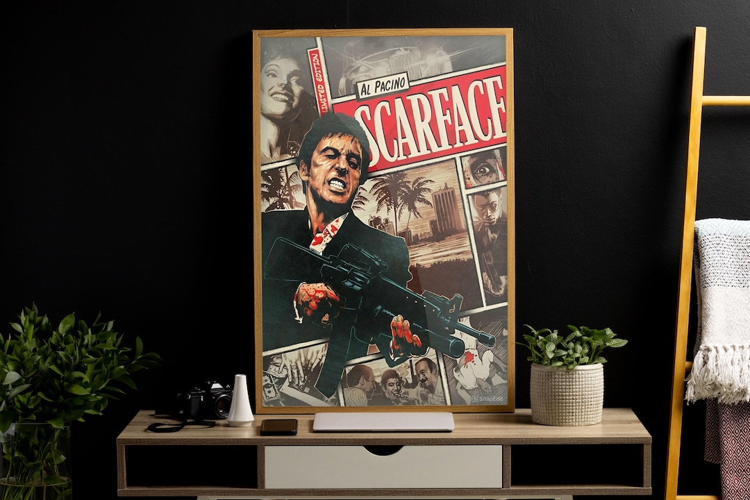 Scarface Movie Poster Print, Vintage Retro Wall Art, Classic Scarface ...