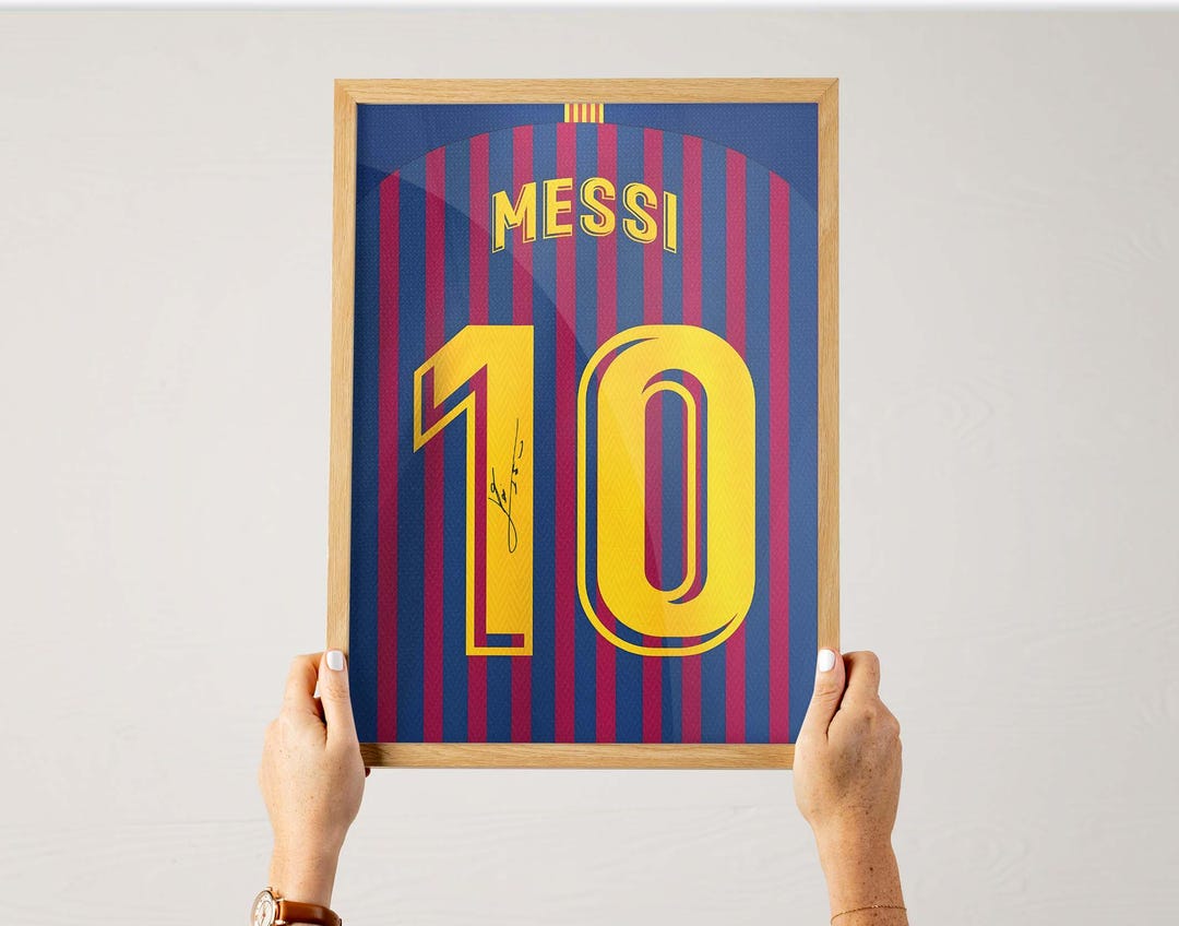Lionel Messi Barcelona Poster, Iconic Number 10 Jersey Wall Art, Barça ...