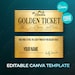 Willy Wonka's Golden Ticket Editable Template - DIY Chocolate Factory ...