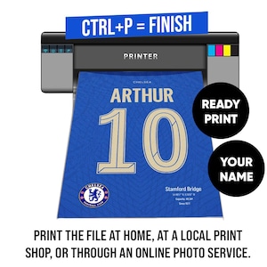 Chelsea Jersey Frame Ready Print | Personalized Chelsea Shirt Print ...