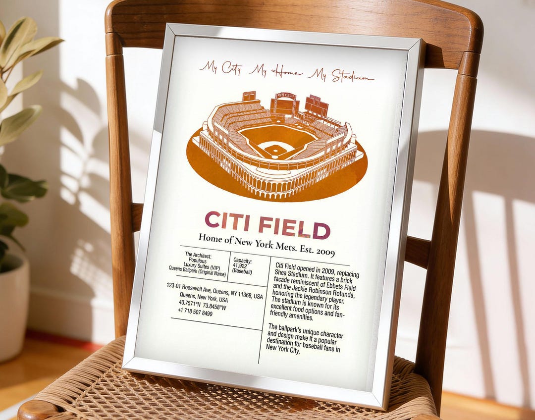 Anew York Mets Wall Art, Citi Field Stadium Print, Mets Baseball Gift ...