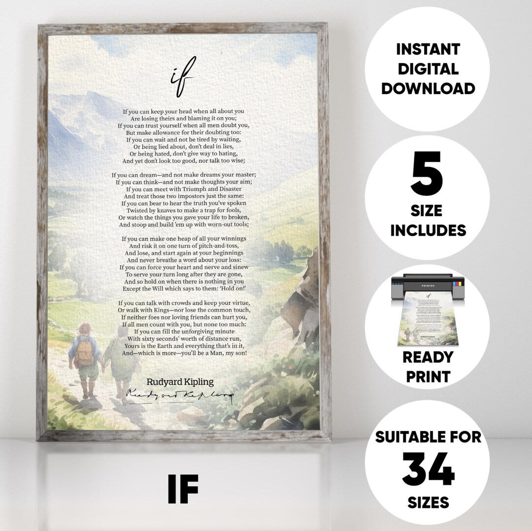 If by Rudyard Kipling Poem | Illustrated Watercolor Inspirational ...