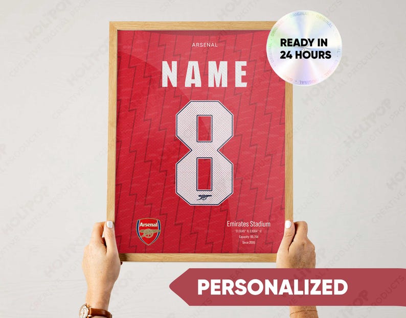 Arsenal Jersey Poster: Football Wall Art (digital Download) - Etsy