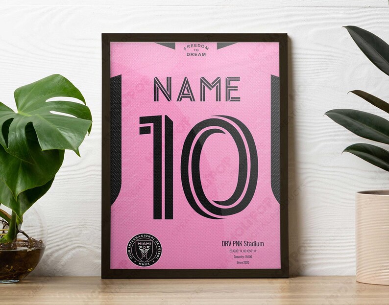 Presente para torcedor do Inter Miami, pôster personalizado com a ...