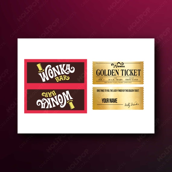 Editable Willy Wonka Golden Ticket Templates Clipart Best