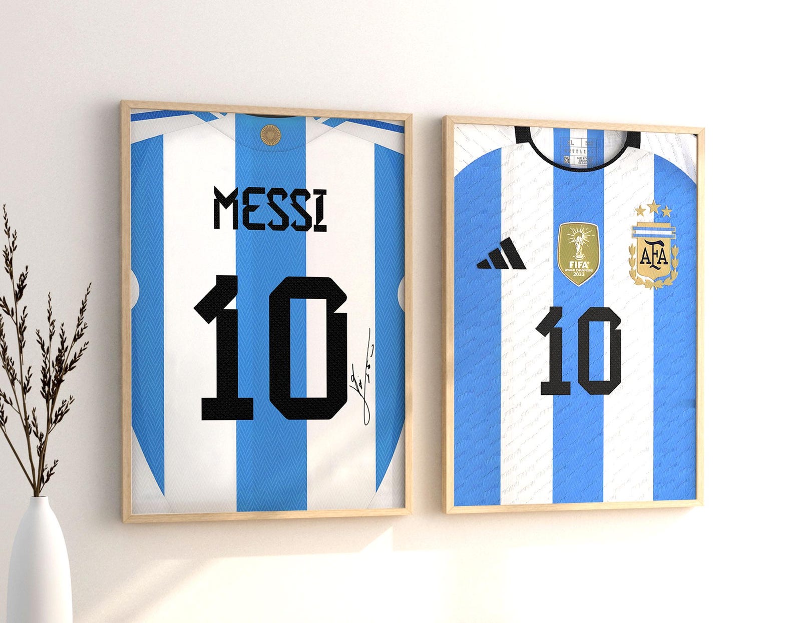 Lionel Messi Argentina Jersey Poster, Digital Wall Art World Cup ...