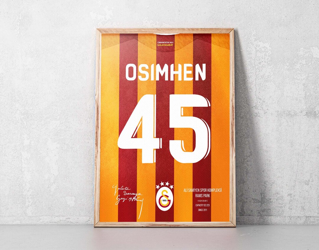 Victor Osimhen Galatasaray Poster Osimhen Forma Football Jersey Iconic ...